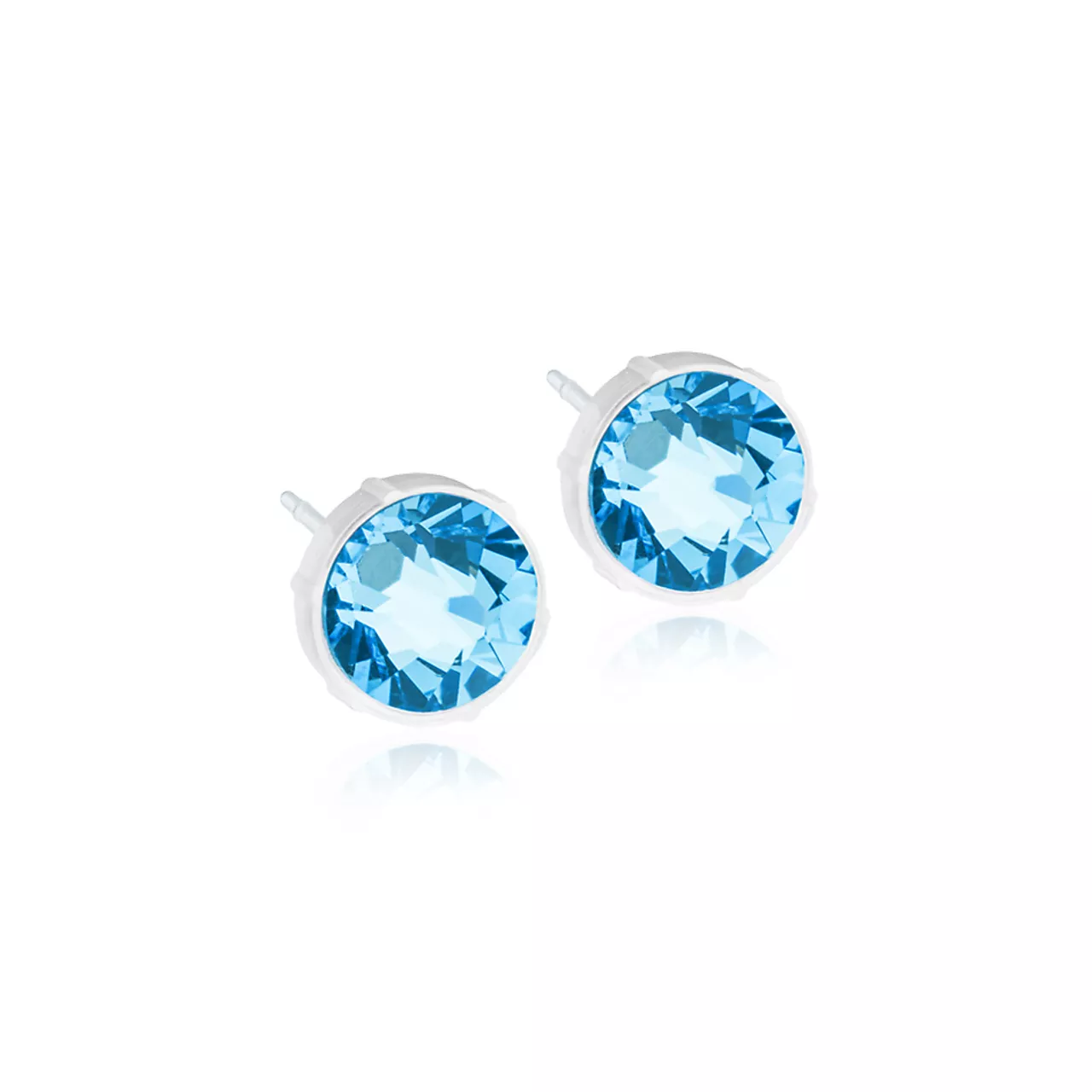 Blomdahl, Øredobber i medisinsk plast med turkise Swarovski krystaller ...