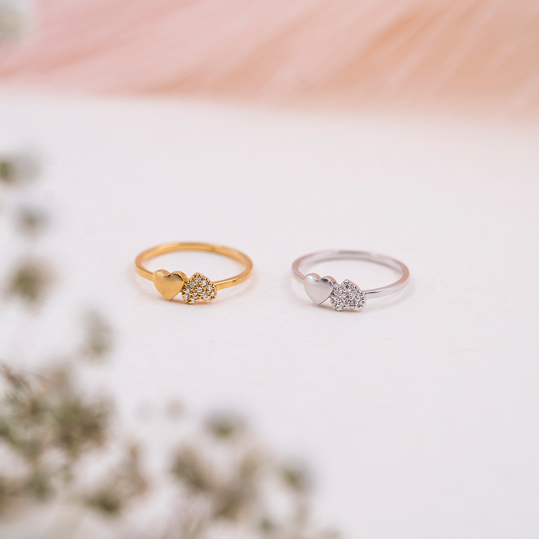 Twinkle hearts ring i 925 sølv | Gullfunn