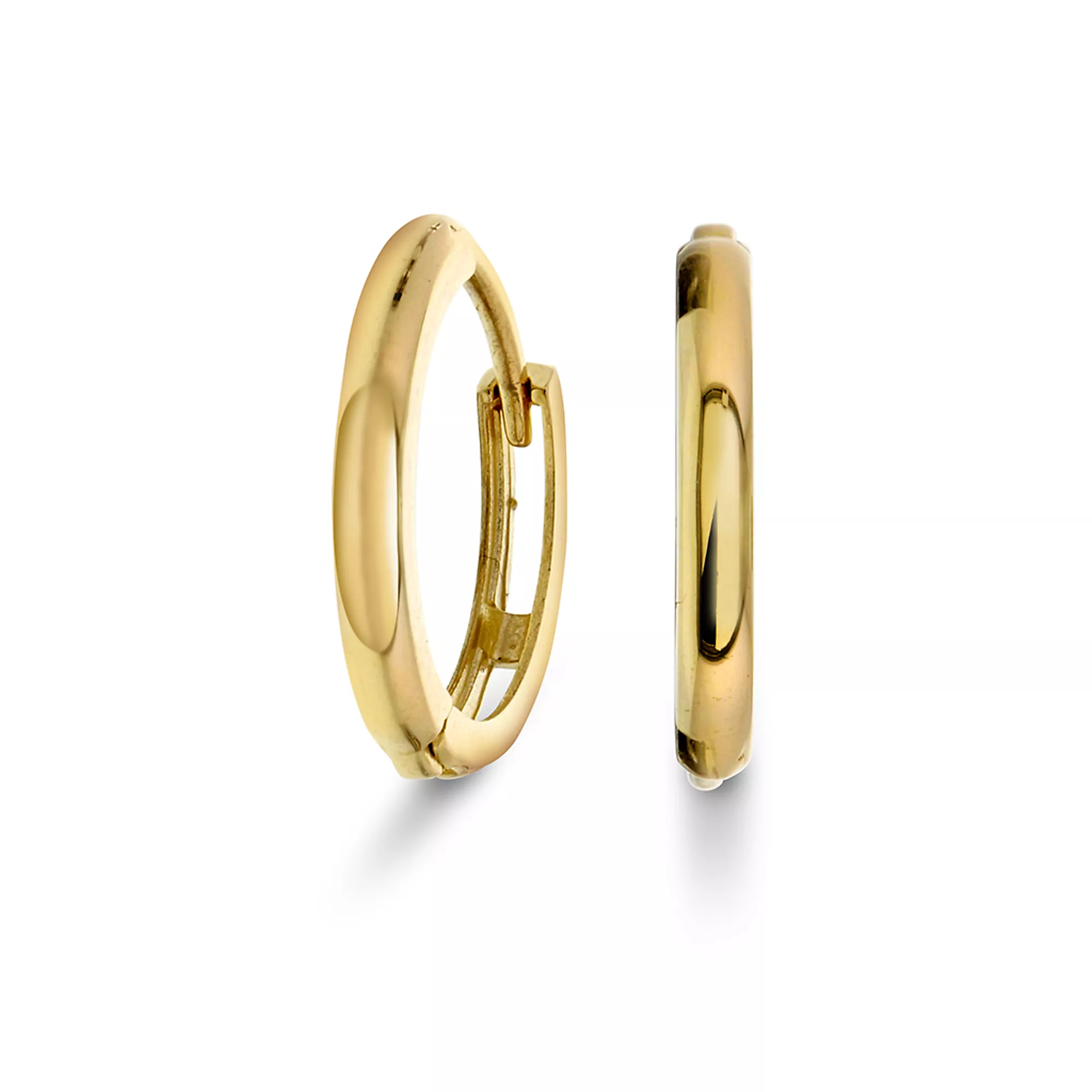 Pan Jewelry, Øreringer i 585 gult gull som er 13,5 mm i diameter | Gullfunn