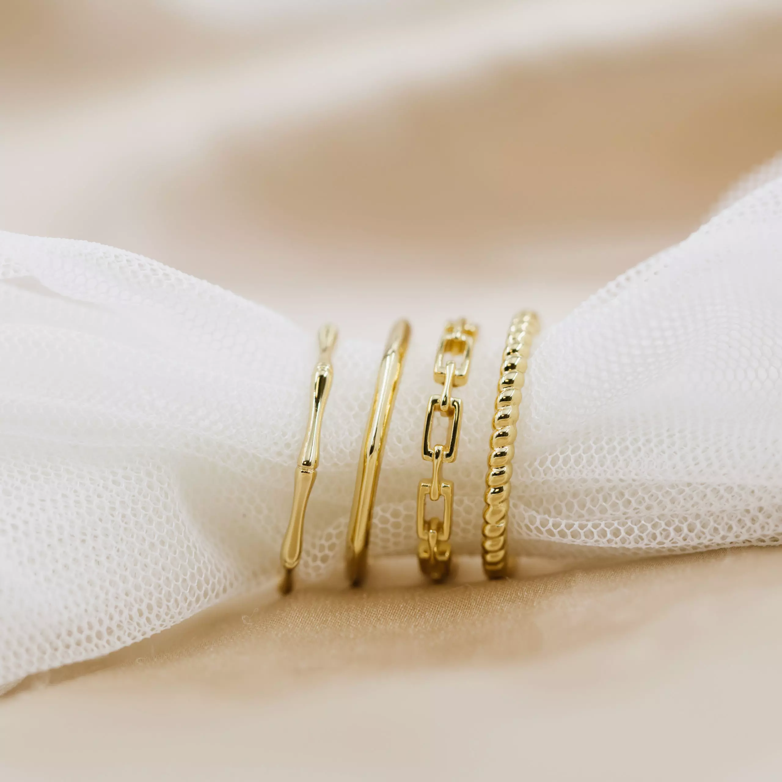 Pan Jewelry, Ringer i 925 forgylt sølv 4 pk. | Gullfunn